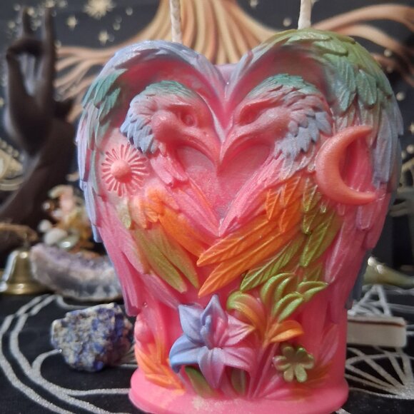 Sacred Moon Candle Co | Accents | Rainbow Celestial Eagle Couple Pillar ...